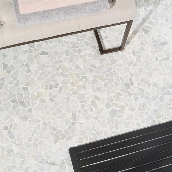Tile in Style Store - Pebblestone Carrara Tumbled Natural Stone - SOHO S...